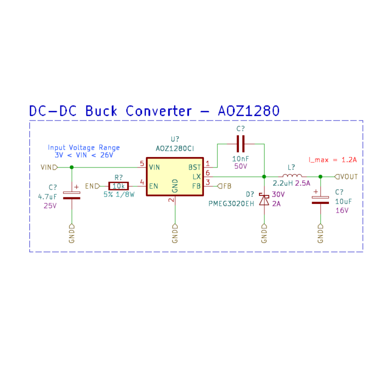 DC-DC Buck Converter Module - AOZ1280 for KiCAD — Proto Circuit Labs